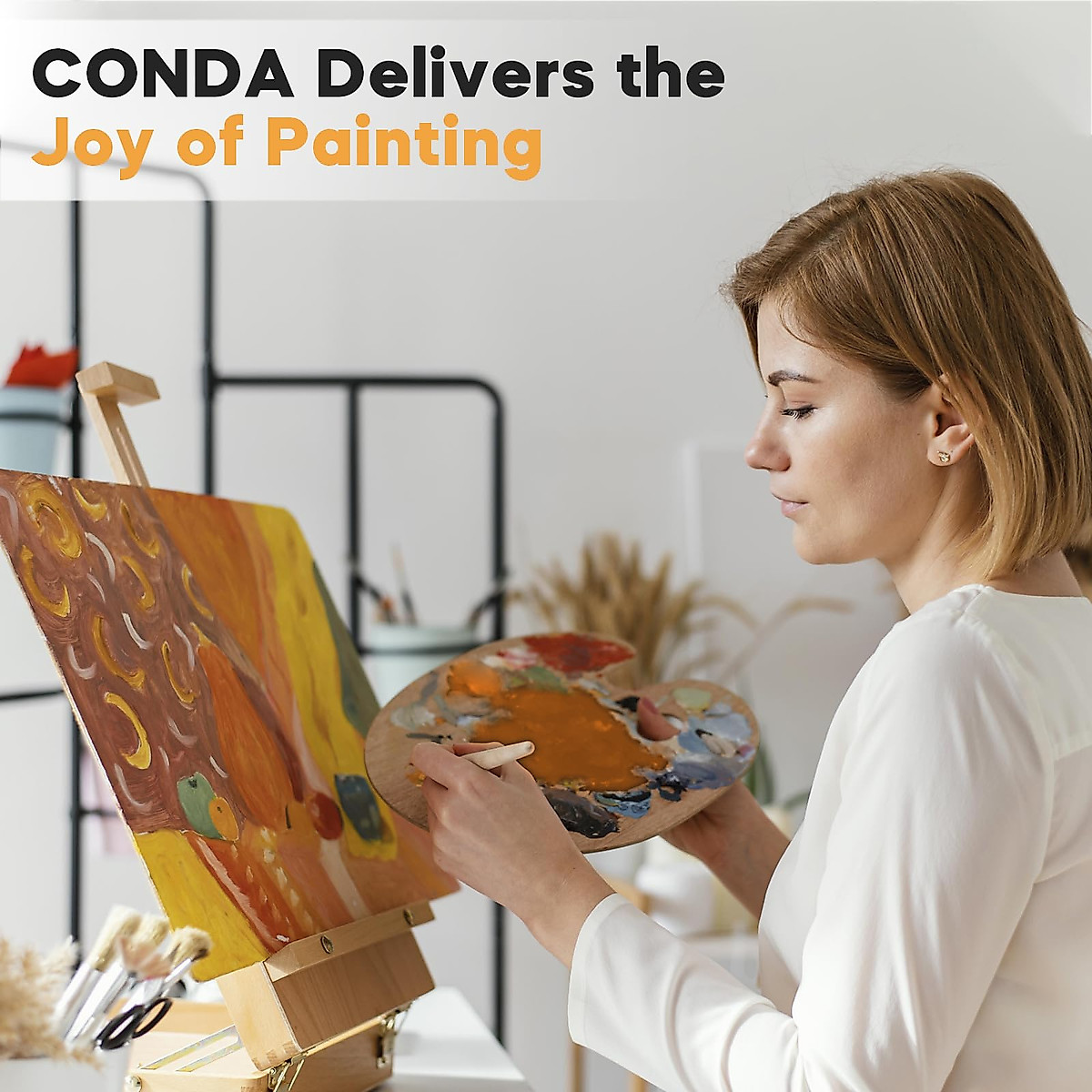 CONDA Artist Canvas Panels 9 x 12 inch, 12 Pack, Primed, 100% Cotton, Artist Quality Acid Free Canvas Board for Painting Watercolor & Oil