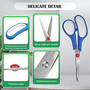 Therwen 50 Pack Multipurpose Scissors Bulk Craft Fabric Cutting Scissors Stainless Steel Sharp Scissor Craft Shears Comfort Grip Handles for Office Home School Student Art Supplies (Blue,7.5 Inch)