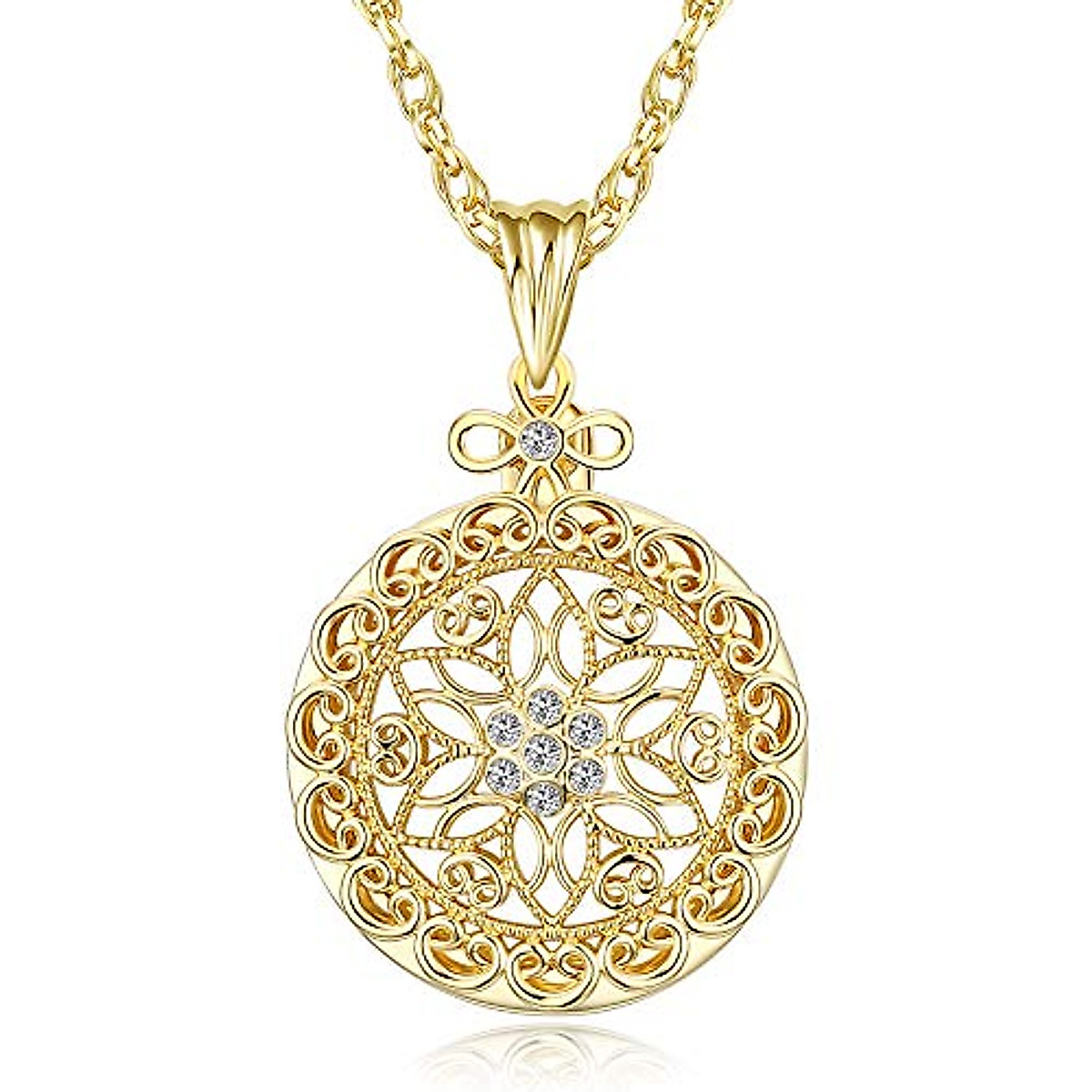 2.5X Folding Magnifier, Sliding Top Rotating Pendant Necklace Hanging Long Sweater Chain Reading Stamps Magnifying with Neckerchief