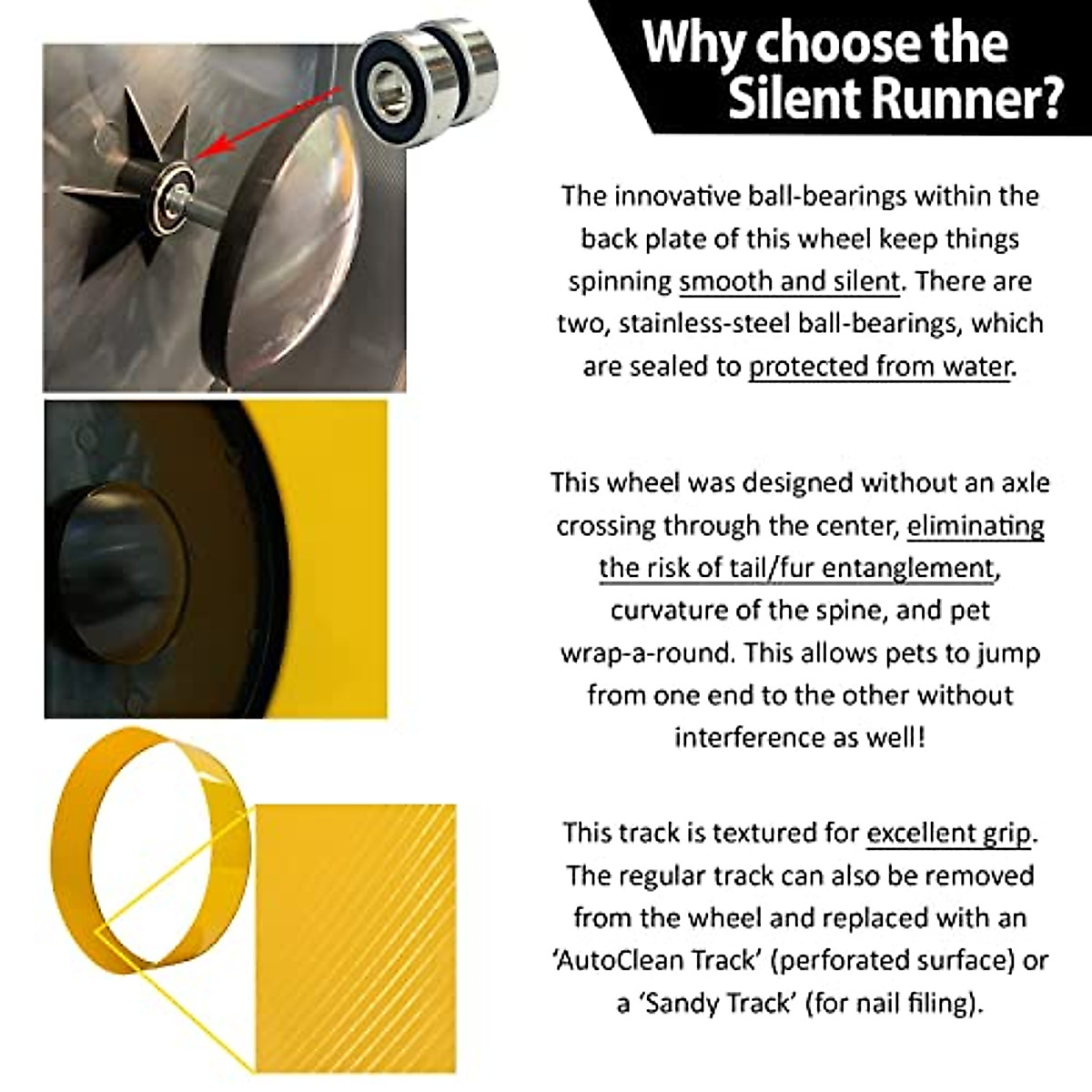 Silent Runner 9" + Sandy Track + Cage Attachment - Pet Exercise Wheel Package Set - for Robo Hamsters, Syrian Hamsters, Teddy Bear Hamsters, Dwarf Hamsters, Gerbils, Mice and Other Small Pets