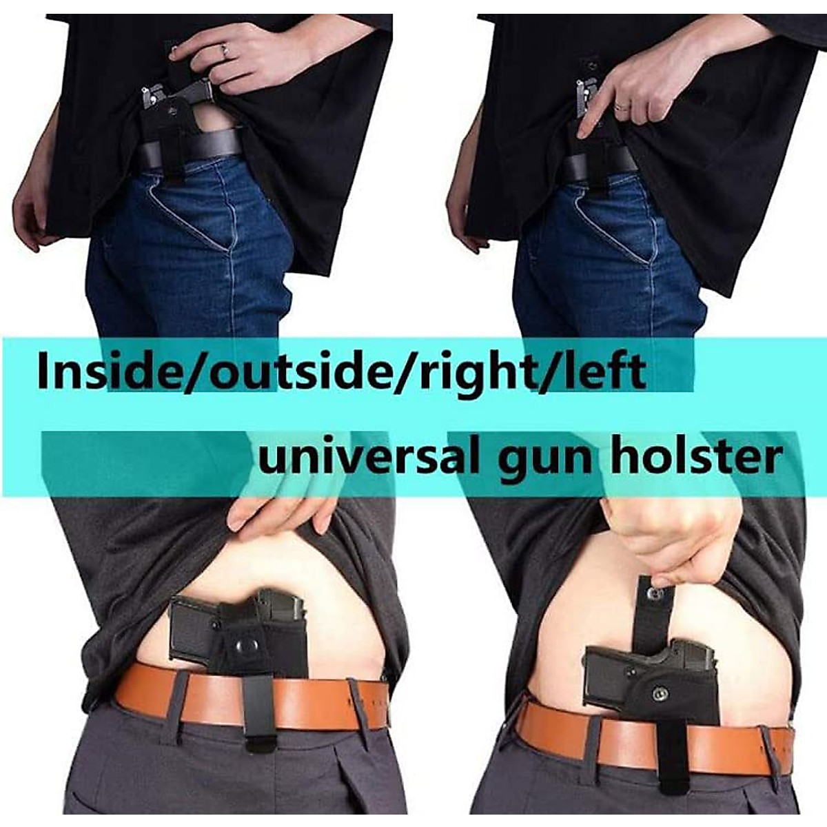 Galaxylense 2 Packs Universal Gun Holster Concealed Carry for Men Women Right and Left Hand Draw Fits All Firearms