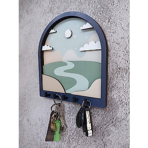 Cartoon Key Holder, Fairy Key Holder, Fairy Tale Layered Wood Art, Dimensional Wood Art Key Holder, Modern Key Rack, Fairy Scenery Wall Art, Entryway Organizer, Abstract Wall Decoration