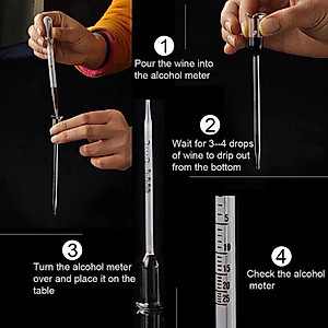 LABO Vinometer for Wine, 0-25% Alcohol Meter Tester for Measuring The Percentage of Alcohol in Wine