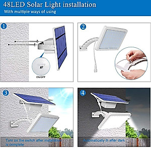 ZHUANYIYI Solar Lights Outdoor,48 LEDs Solar Light for Outdoor Garden Wall Yard LED Security Lighting with Adjustable Lighting Angle,for Home Garden