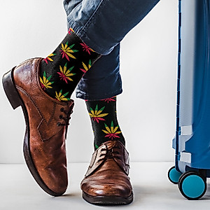 Socktastic Mens Weed - 2 Pack Of Funny Novelty Socks, Casual Crew Fits Shoe Size 8-13, Weed, Large US