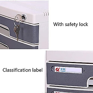 Storage Cabinet with Drawers Floor Storage Cabinet Flat File Cabinet Storage, Desktop Drawer Cabinet, Size 11.6''x 15.5''x 12.7'', Pink/Blue/Gray, 10 Layers with Lock/Blank Label, Increase Work Effici