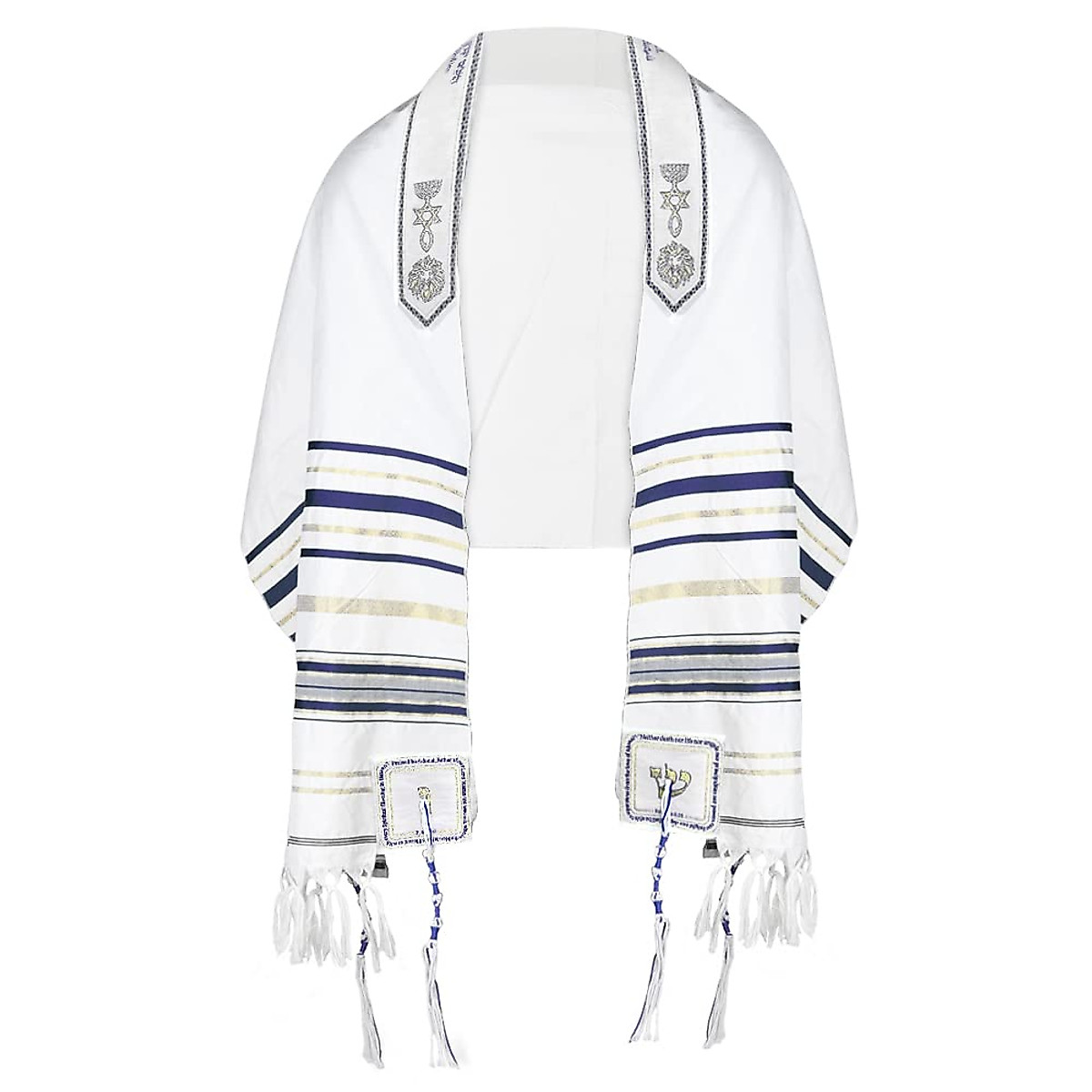 HalleluYAH Messianic Tallit Prayer Shawl 72"x 22" with Bag For Men & Women | Designed in Israel