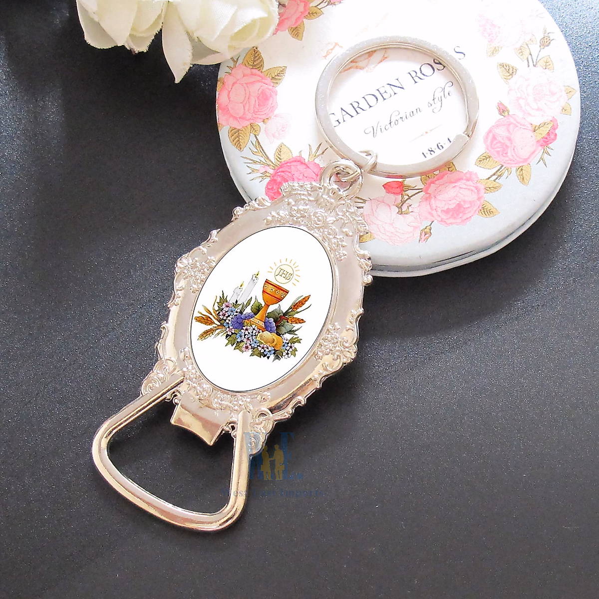 12 PCS Personalized First Communion Favor Engraved Bottle Opener Keychain Recuerdos para Primera Comunion Niña Niño Customized