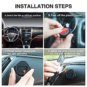 daite Socket Car Mount Car Grips Holder for Phone Stand 360 Rotation Dashboard Sticker Holder for Socket Mount Users on Car Dashboard Home Wall Office Kitchen (Rotation + Flat)