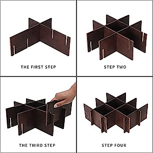 fdjamy Wooden 8Bottle Butterfly Wine Rack, Small countertop Wine Rack, Minimal Assembly, Stylish and Chic Appearance, Dark Brown (jjhd01)