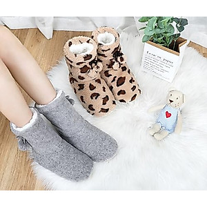 Panda Bros Slipper Socks For Women With Grippers, Fuzzy Womens Slipper Socks With Non Slip Bottoms, Cozy Warm House Slippers