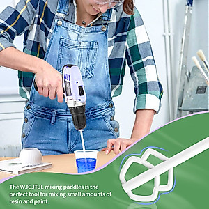 WJCJTJL Epoxy Mixer Paddles, 6 Pcs Reusable Resin Stirrer Attachment for Paint Stirrer Drill, Resin Art, Resin Pigments Mixing & Reduce Bubbles, Resin Paddles for Mixing Small Amounts of Resin