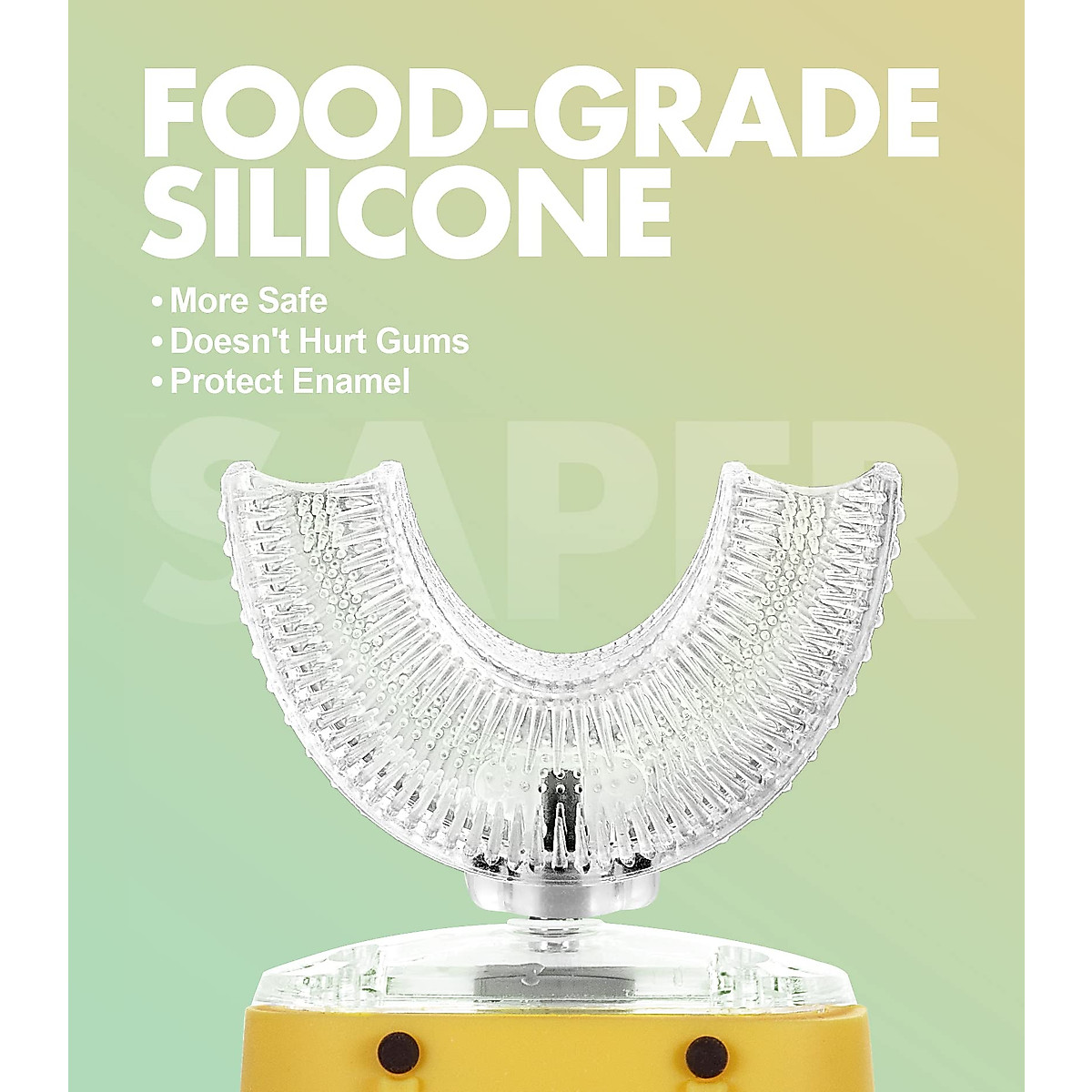 EW East Water Kids Electric Toothbrushes, Toddler Electric U Shaped Toothbrush, Kids Automatic Toothbrush with 5 Ultrasonic Cleaning Modes, Rechargeable Kids Electric Toothbrushes