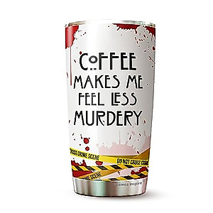 Kozmoz Inspire Halloween Decorations Halloween Gifts Horror Movies Lover Gifts Halloween Mugs Crime Scene True Crime Tumbler 20Oz Gifts for Men Women Friends on Christmas Birthday Coffee Tumbler
