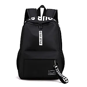 Korean Casual Backpack Daypack Laptop Bag College Bag Book Bag School Bag for Girls Women,Black