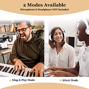 HONEY JOY Digital Piano 88 Key Semi-Weighted, Full Size Portable Electric Piano Keyboard with Sustain Pedal, MIDI Touch Sensitive Keyboard with Bluetooth, Musical Teaching Keyboard Toy (White)