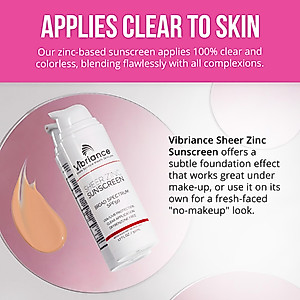 Vibriance Sheer Zinc Oxide Face Sunscreen, 1.7 fl oz - Broad Spectrum SPF 50 Tinted Moisturizer - Sensitive Skin Friendly