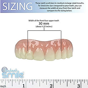Professional Cosmetic Upper - New from Instant Smile! Hand Crafted Detail, Custom fit at Home! Works Best in Medium to Large Sized Mouths.