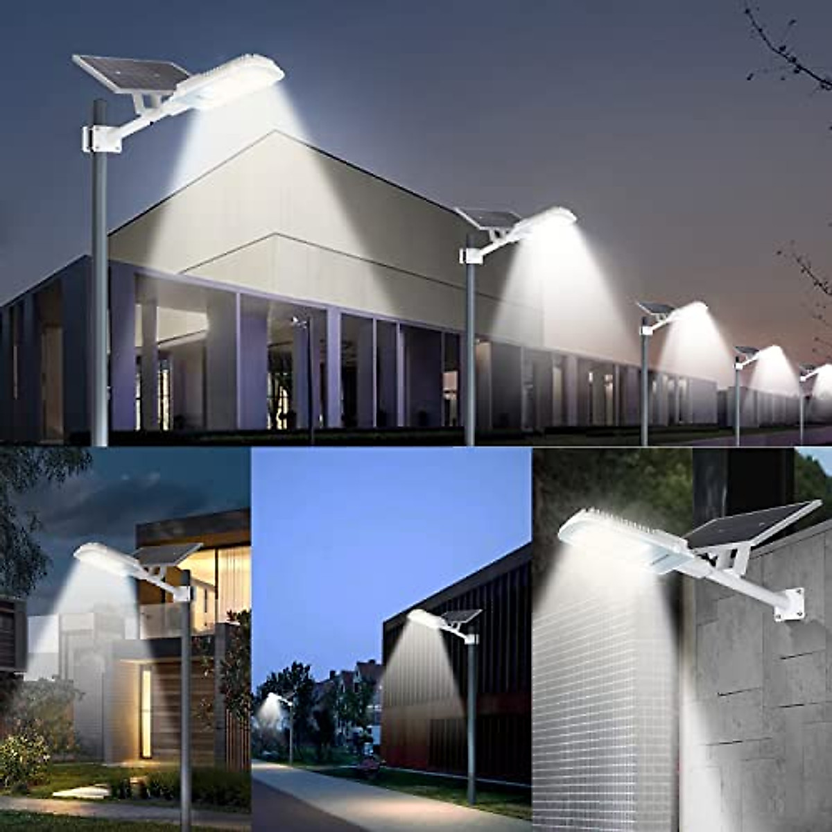 Gebosun Solar Street Lights Outdoor,60W,6000LM,High Brightness Dusk to Dawn LED Lamp,6000K,IP65 Waterproof IP65 Waterproof Solar Led Flood Light for Parking Lot,Yard,Garden,Patio,Stadium