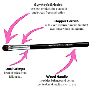 Pro Shader Eyeshadow Brush - Beauty Junkees pro All Over Short Flat Shader Eye Shadow Brush for Lid, Dense Rounded Bristles to Pack and Blend Powder Cream Eye Shadow on Eyelid and Crease