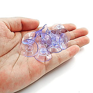 Zorfeter 40 Pcs 0.78 Inch Mini Clear Suction Cups Without Hooks Without Holes, Transparent Plastic Sucker Pads for Festival Decoration Wall Glass Home