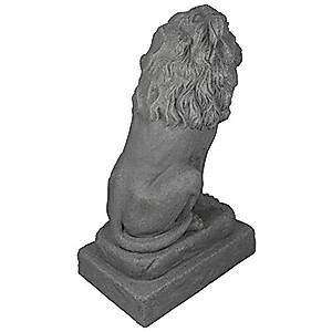 EMSCO Group Guardian Lion Statue – Natural Granite Appearance – Made of Resin – Lightweight – 28” Height