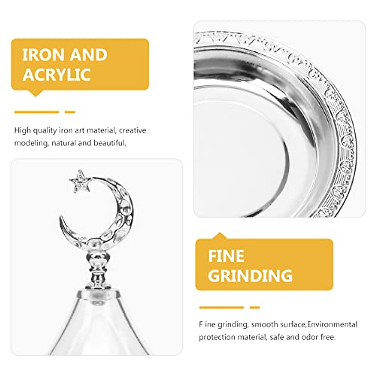 YARNOW Metal Cake Tray with Clear Dome Round Cookie Tray Silver Food Serving Plate Dish Platter Holder Heavy Weight Cheese Dish for Home Kitchen