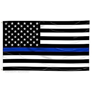 Pointview Flags Thin Blue Line American Flag - 3 by 5 Foot Flag with Grommets