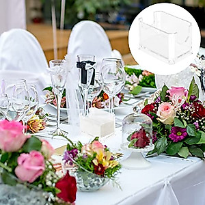 Housoutil Tea Organizer 2pcs Acrylic Tea Bag Boxes Reusable Tea Bag Organizer Square Coffee Bag Box Packets Small Items Sundries Containers for Kitchen Cabinets Countertops Pantry Transparent