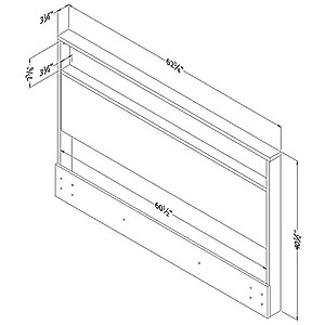 South Shore Holland Headboard (54/60''), Full/Queen, Black Oak