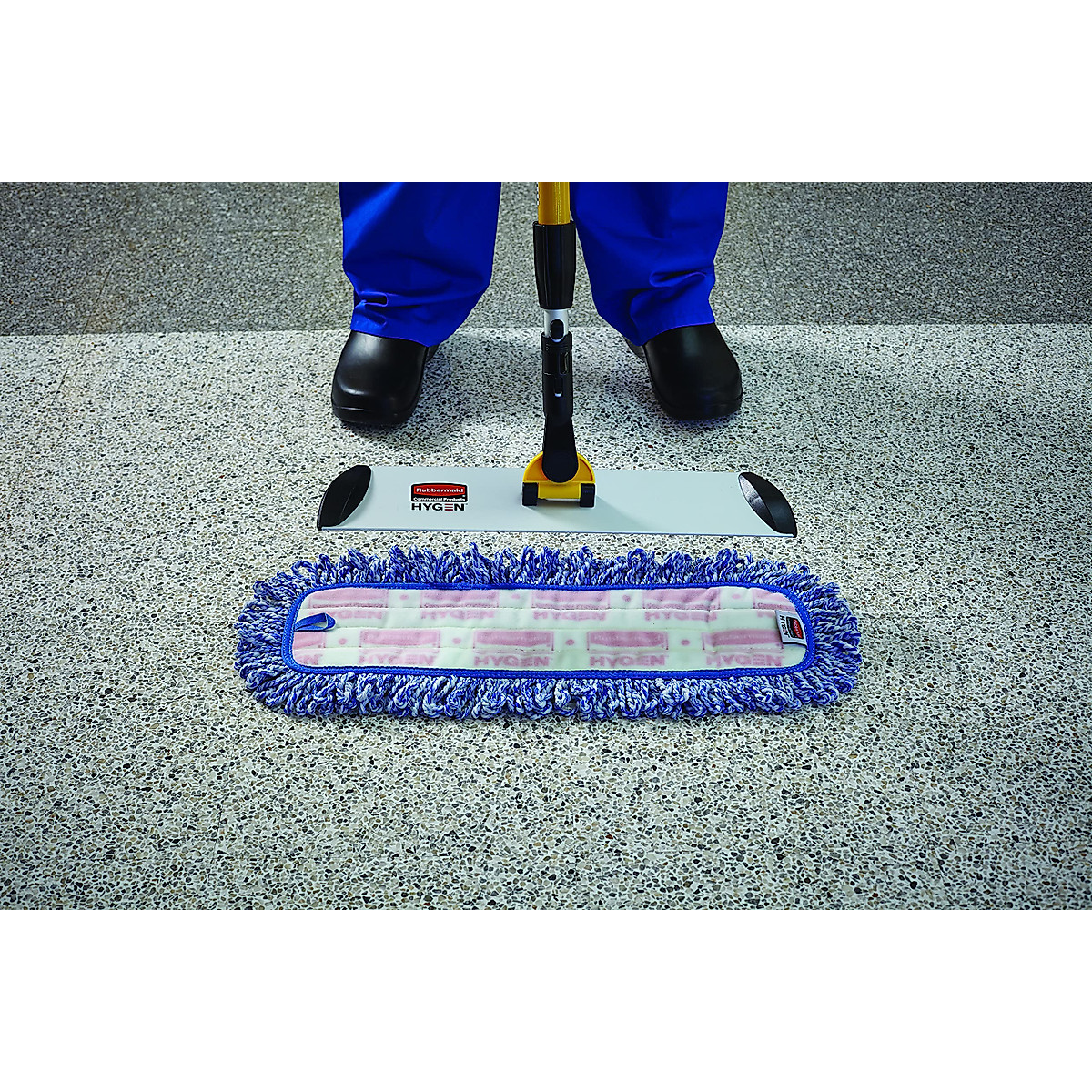 Rubbermaid Commercial Products HYGEN 36 inch Microfiber Dust Pad with Fringe, Green, For Janitorial/Professional Cleaners and Heavy-Duty industrial Cleaning/Dusting/Sweeping