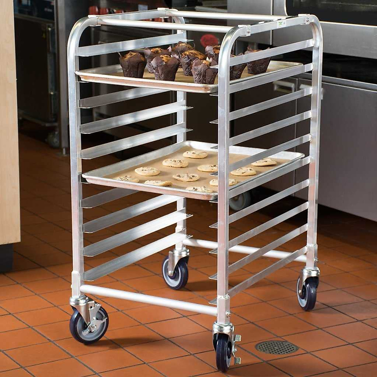 10 Tier Sheet Pan Rack | Commercial Bakery Bun Pan Rack With Wheels