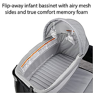 Safety 1st Play-and-Stay Play Yard, Easy fold, Full-Size Play Yard with Removable Full Bassinet, Dunes Edge