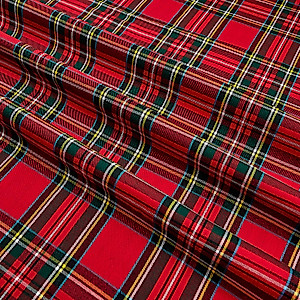 Kaufman House of Wales Lawn Plaid Red, Fabric by the Yard