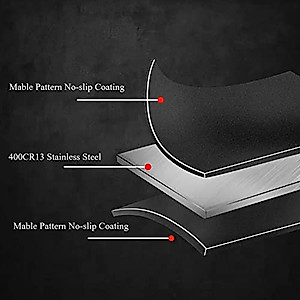 ZHUJIABAO Black Kitchen Knife Block Set with Acrylic Stand 6PCS Professional Stainless Steel Chef Knife Set with Nonstick Coating and Ultra Sharp Edge Cutlery Knife Block Set as Gift for Man and Woman