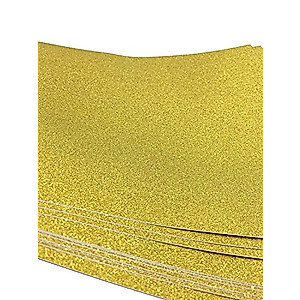 Glitter Cardstock, Misscrafts 10 Sheets 12" x 8" Sparkling Glitter Cardstock 250gms Scrapbooking Craft Paper for Cardmaker DIY Christmas Wedding Birthday Decoration Craft (Gold)