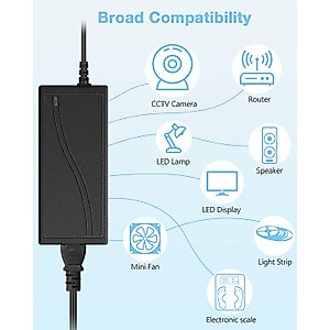Aclorol 12V Power Supply 12V 6A 72W 100V-240V / 110V - 220V AC to DC Adapter 12 Volt 6 amp Converter 5.5x2.5mm Plug for LED Strip Pixel Rope Light Wireless Router ADSL Cats IP Camera