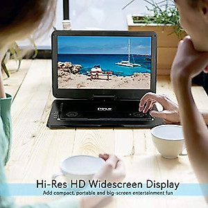 Pyle 17.9” Portable DVD Player, With 15" Swivel Adjustable Display Screen, USB/SD Card Memory Readers, Long Lasting Built-in Rechargeable Battery, Stereo Sound with Remote. (PDV156BK), Black