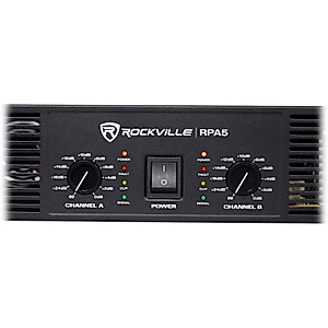 Rockville RPA5 1000w Peak / 400w RMS (200 x 2) 2 Channel Power Amplifier Pro/DJ Amp
