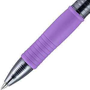 Pilot G2 Retractable Rollerball Gel Pens, Fine Point, 0.7mm, Purple Ink, 6 Count