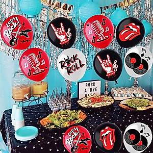 Rock and Roll Party Decoration Balloons 12'' Latex Balloons for Music Theme Party Decorations 1950's Birthday Party Supplies 50s 60s Rock Party Favors