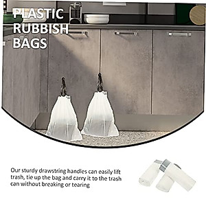 60Pcs drawstring garbage bag white trash bin compost garbage bin mini trash bags small garbage bags plastic trash bag 4 gallon trash bag Household Trash Bags Strong Garbage Bags