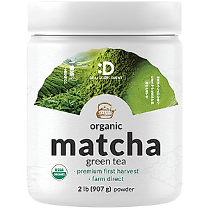 Organic Matcha Green Tea Powder, 2lbs (907g) | Zero Sugar, First Harvest | Culinary Grade, Cafe Mix, Keto Friendly, Genuine Japanese Source, Non-GMO, Vegetarian