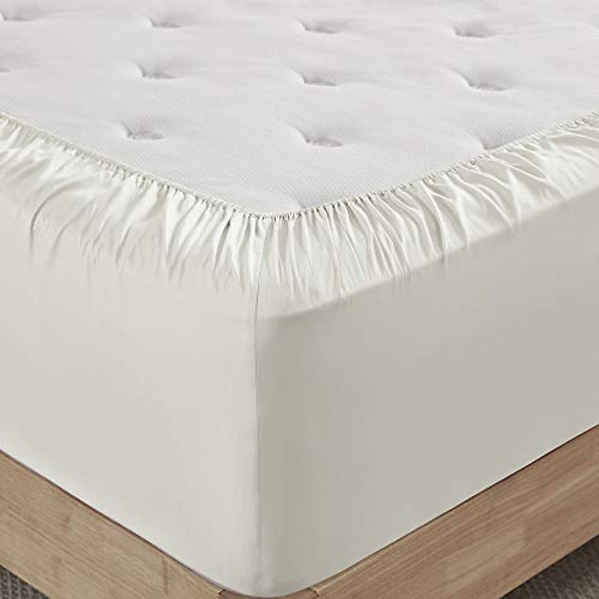 Comfort Spaces Egyptian Cotton Sheets Set 500TC, Super Soft, Fade Resistant, 16" Deep Pocket, All Around Elastic - Year-Round Cozy Breathable Sheet, King, Ivory 4 Piece