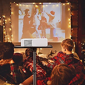 Tanenuos Projector Stand Tripod from 23.5" to 46.5" Adjustable Height, Laptop Tripod Stand with Gooseneck Phone Holder, Laptop Floor Stand for Office, Home, Stage, Studio, DJ Racks Holder Mount