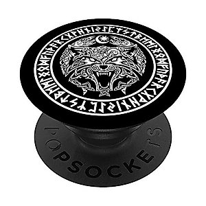 Viking Fenrir Emblem - Monstrous Wolf Norse Mythology PopSockets Swappable PopGrip