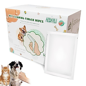 AEBAYLI Teeth Cleaning Wipes for Dogs & Cats, 50PCS, Removing Plaque and Tartar Buildup No-Rinse Pet Finger Wipes, Disposable Gentle Cleaning & Gum Care Pet Wipes (50PCS)