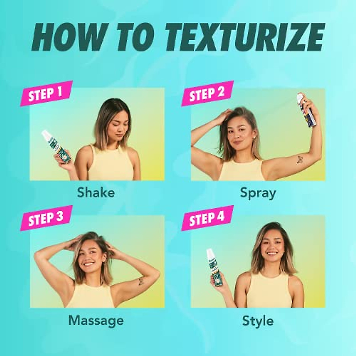 Batiste Texturizing Dry Shampoo, refresh and add grit and texture for beachy tousled hair 3.81OZ