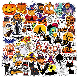 Non-Repeating Halloween Stickers, Halloween Party Favors,Vinyl Waterproof Holiday Party Stickers, Kids and Youth Adult Party Favors Gifts Crafts- Halloween Decorations