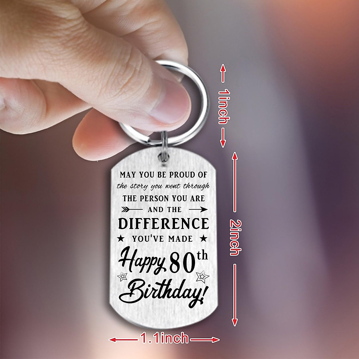 Yobent 80th Birthday Gifts for Men 1944, Happy 80th Birthday Keychain, 80 Year Old Birthday Gifts for Women, The Legend was Born in 1944